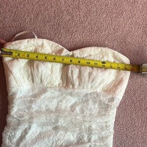 Deb | Dresses | Nwt Long White Lace Dress Size 9 Womens Strapless Brand ...